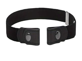 Generic Ceinture &eacute;lastique &agrave; boucle r&eacute;glable pour homme et femme, Noir-f039-6, M