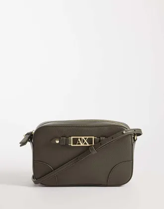 A|X Armani Exchange Polly - Sac bandouli&egrave;re &agrave; logo - Kaki-Vert