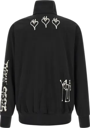 Yohji Yamamoto Spray-Effect Graphic Print Sweatshirt - Black