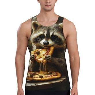 Generic D&eacute;bardeur respirant &agrave; s&eacute;chage rapide sans manches pour homme pour entra&icirc;nement &agrave; la plage S &agrave; 4XL, Adorable raton laveur 4, XXL