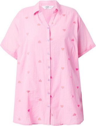 Angel Of Style Longbluse Bluse oversized neon Erdbeeren-Stickerei Halbarm
