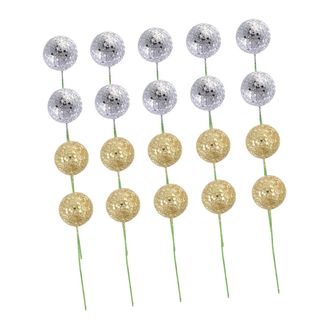 Aboofan K&uuml;nstliche Glitzerbeeren 20 St&uuml;ck Simulation Schaumstoff Beeren 25cm Dekorative Weihnachtsdeko f&uuml;r Festliche Party Hochzeit und Heimgestaltung