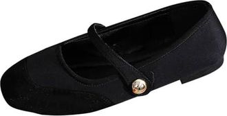 Generic Mary Jane Chaussures plates d&eacute;contract&eacute;es pliables &eacute;l&eacute;gantes l&eacute;g&egrave;res antid&eacute;rapantes confortables pour le travail, le bureau, les f&ecirc;tes, Noir, 40.5 EU