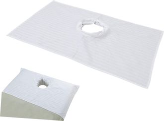 Minkissy Gesichtslochabdeckung Massagebett Spa Massagezubehör Aus Satinstoff Mit Atmungsaktivem Loch Gebogenem Design Für Massagesalons Und Schönheitssalons