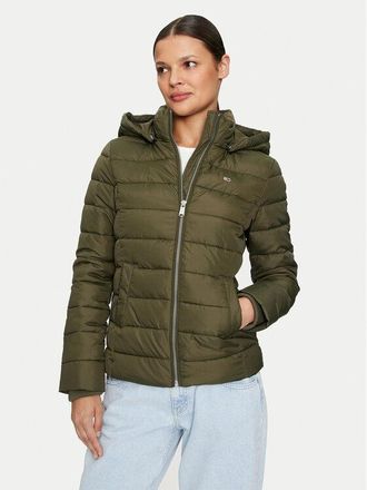 Tommy Jeans Winterjacke Basic DW0DW18311 Gr&uuml;n Slim Fit