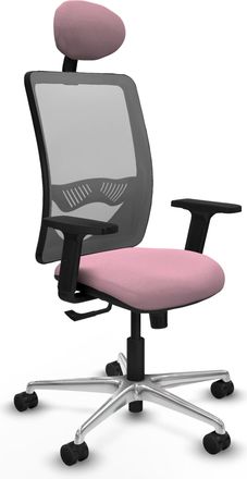 Piqueras y Crespo Rosa Schreibtisch Zulema mit 2D-Armlehnen, h&ouml;henverstellbarer Lendenwirbelst&uuml;tze und festem Kopfteil, ausgestattet mit 3 Positionen und Schneidschaum,