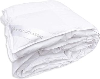 Horst Schäfer VitaloClassic Sommer Daunen-Decke - extra-leichte Bettdecke - 100% Daunenfüllung - Allergiker-geeignete Öko-Tex Steppdecke Wärmeklasse 1-155x220 cm We