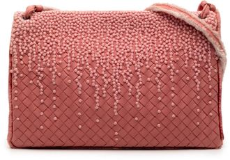 Bottega Veneta Hobo Bags - Nappa Intrecciato Embroidered Fold Over Crossbody - Gr. unisize - in Gold - f&uuml;r Damen