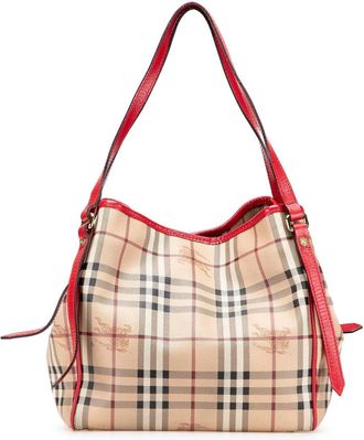 Burberry Shopper - Small Haymarket Check Coated Canvas Canterbury Tot - Gr. unisize - in Braun - f&uuml;r Damen