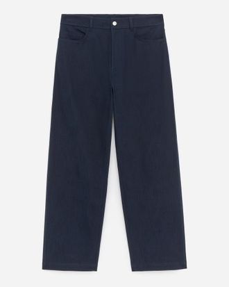 Arket Lockere Hose Aus Baumwolltwill -Blau