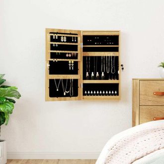 vidaXL Armoire &agrave; bijoux avec miroir et &eacute;clairage led mural Vidaxl