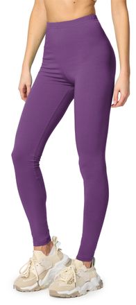 Merry Style Leggings Damen Baumwolle für das ganze Jahr Bequeme Leggings Blickdicht Damen Ideal für Yoga Sport Gym und Freizeit MS10-198 (Purpur,XS)
