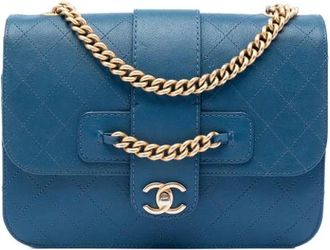 Chanel Pre-owned Vintage Flap Crossbody - Femme - Pre-owned - Bleu - Taille: ONE Size