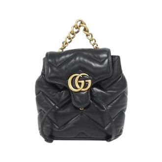 Gucci Pre-owned Sac &agrave; dos matelass&eacute; en cuir - Femme - Pre-owned - Noir - Taille: ONE Size