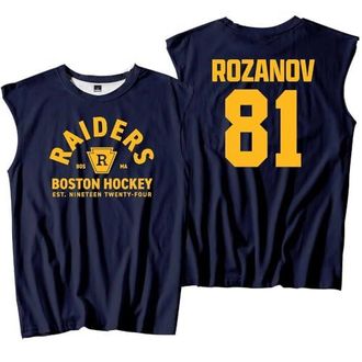 Generic Heated Rivalry Rozanov 81 Merch D&eacute;bardeurs T-shirt sans manches Unisexe Casual V&ecirc;tements de sport dext&eacute;rieur, bleu marine, XL