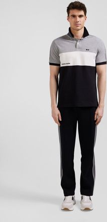 Eden Park Polo Manches Courtes Tricolore En Piqu&eacute; Coton Noir Inscription Eden Park Coupe Regular