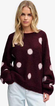 Superdry angerauter gepunkteter Pullover in Portrot/Hellrosa