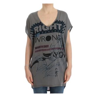Costume National V-neck Long T-shirt Tunika - - Tops - Damen - Grau - M