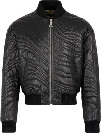 Roberto Cavalli Gesteppte Leder Bomberjacke - - Jackets - Herren - Schwarzk - S