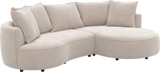 Vente-Unique Ecksofa rechts - Chenille-Stoff - Taupe - CEPRANO von Maison C&eacute;phy