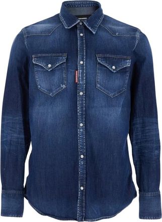 Dsquared2 Homme, Chemises, Bleu, Taille: 2XL Chemise Western Fashion