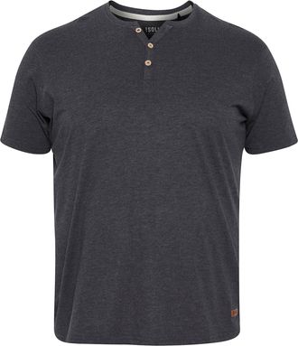Solid SDVolker BT Herren Big & Tall T-Shirt Kurzarm Shirt mit Grandad Ausschnitt, Gr&ouml;&szlig;e:5XL, Farbe:DAR Grey M (798288)