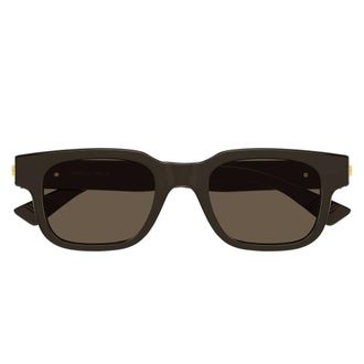 Bottega Veneta unisex, Accessoires, Brun, Taille: 49 MM Lunettes de soleil rectangulaires