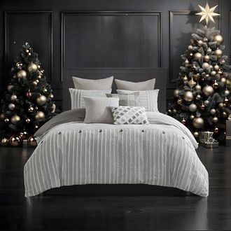 Madison Park Signature Bettwäsche-Set für King-Size-Betten, Abnehmbarer Bettbezug aus 100% Baumwolle, King-Size-Größe mit Einsatz, Bauernhaus-Bettwäsche, strukturi