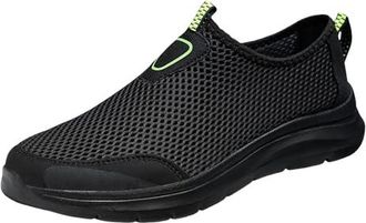 Generico Hommes Chaussures de Sport Nouveau Mod&egrave;le &agrave; la Mode Simple Couleur Unie Confortable Fond Plat L&eacute;ger Antid&eacute;rapant Chaussures Casual, Noir, 44 EU