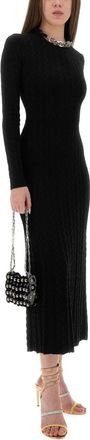 Paco Rabanne Long Wool Dress - Black