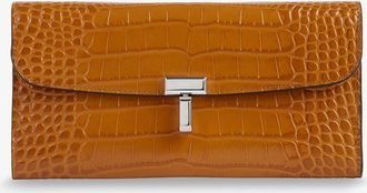 Toteme T-Lock crocodile-print leather wallet - TOTEME - gender_Woman