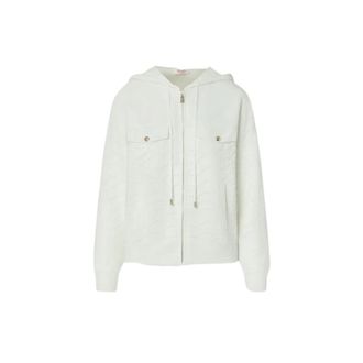 Liu Jo Kapuzen-Sweatjacke mit Rei&szlig;verschluss - - Sweatshirts & Hoodies - Damen - Wei&szlig; - S
