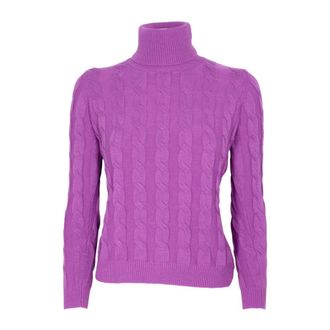 Cashmere Company Geflochtener Rollkragenpullover Lila - - Knitwear - Damen - Lila - XS