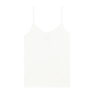 Courr&egrave;ges Femme, Tops, Blanc, Taille: 40 FR D&eacute;bardeur en maille c&ocirc;tel&eacute;e