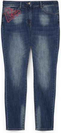 Fiorella Rubino Femme, Jeans, Bleu, Taille: 46 FR Jeans Skinny avec motif coeur et inscription amour