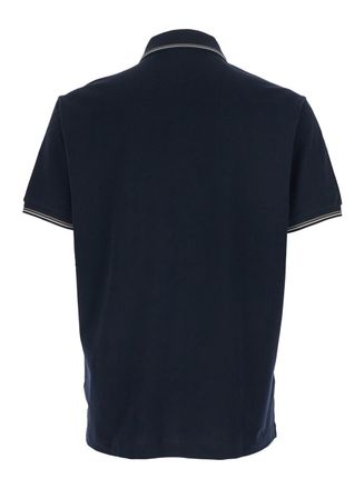 Emporio Armani Mens Polo Shirt Two-Tone Collar Blue Cotton T-Shirts And Polos