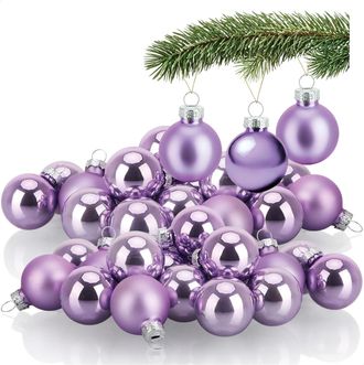 Com-Four 40x Mini-Christbaumkugeln aus Glas - kleine Weihnachtskugeln für die Weihnachtsdekoration - Baumschmuck für den Weihnachtsbaum - Ø 3 cm