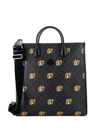 Gucci Interlocking G Printed GG Coated Canvas Vertical tote bag - Schwarz