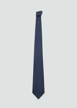 Mango Cravate en soie m&eacute;lang&eacute;e avec fermeture bleu marine - Homme - Taille unique - MANGO MAN
