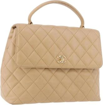 Chanel Sac &agrave; main vintage doccasion - Femme - Pre-owned - Beige - Taille: ONE Size
