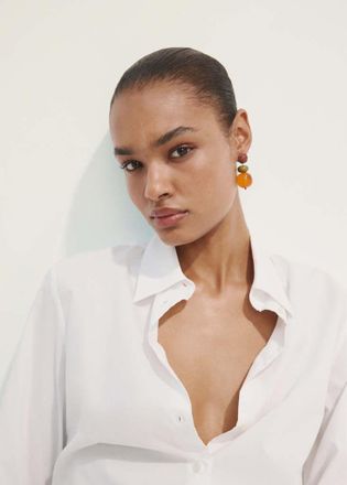 Mango Kombinierte h&auml;ngende Ohrringe aus Resin orange - Damen - Einheitsgr&ouml;&szlig;e - MANGO