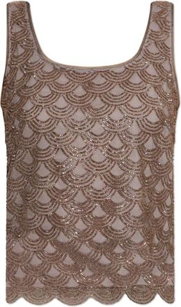Rotate Rotate Birger Christensen, Femme, Tops, Brun, Taille: 42 FR Sequin Top
