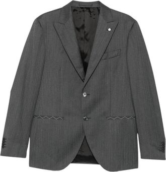 Luigi Bianchi Mantova Wool Herringbone Suit - - Suits - Herren - Grau - M