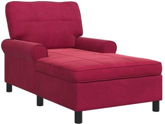 vidaXL vidaXL Chaise longue avec coussin Bordeaux 91 x 157 x 91 cm Velours