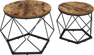 Vicco Couchtisch-Set Fyrk, 2-teiliger Sofatisch, Eiche rustikal, 50 x 40 cm 2 Teile