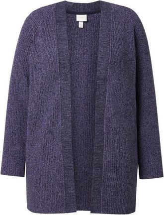 Ulla Popken Strickjacke Strickjacke Rippstrick offene Form Biobaumwolle