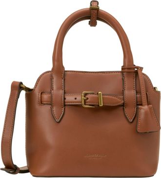 Marc O'Polo Leder Handtasche Umh&auml;ngetasche Gia Crossbody Bag Dark Cognac braun