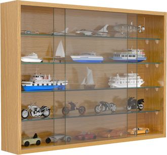 VCM Glasvitrine h&auml;ngend/Vitrine Glas mit ESG-Sicherheitsglas/Ma&szlig;e ca. H. 55 x B. 75 x T. 12 cm/H&auml;ngevitrine Glas/Modern und platzsparend/Glas Vitrinenschr