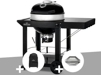 Napoleon Barbecue &agrave; charbon Kettle Pro 57 cm sur chariot + Housse de protection + Lot de 2 paniers &agrave; charbon - Napoleon