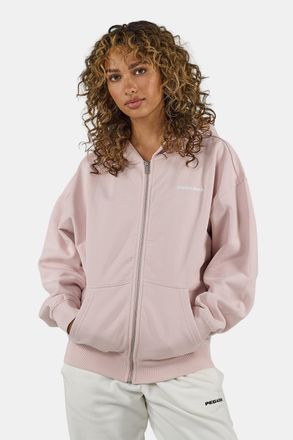 Pegador Kapuzensweatjacke PEGADOR Clarita Oversized Sweatjacket, Damen, Gr. XL, washed powder pink wei&szlig;, Sweatware, Obermaterial: 80% Baumwolle, 20% Polyester